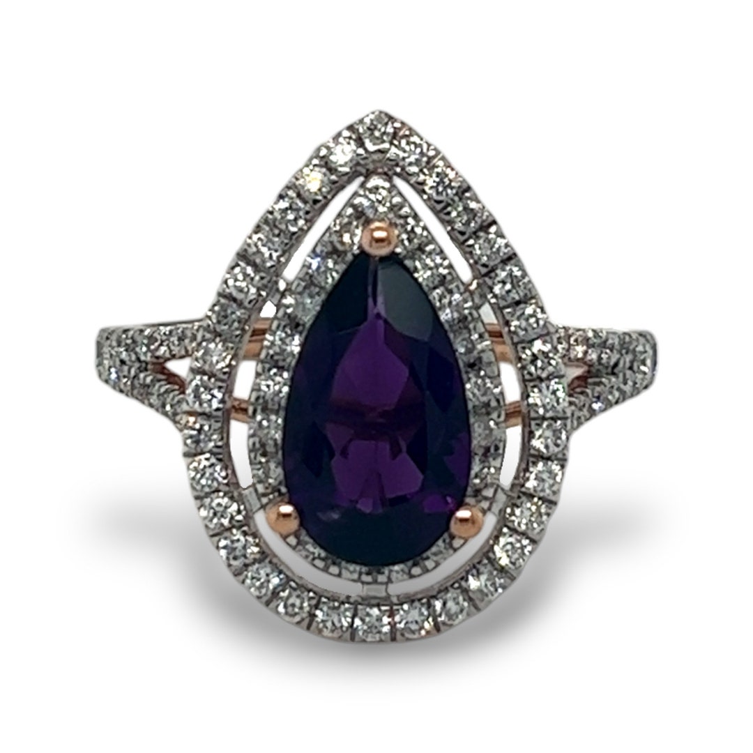 Pear Shape Amethyst Ring - Etsy