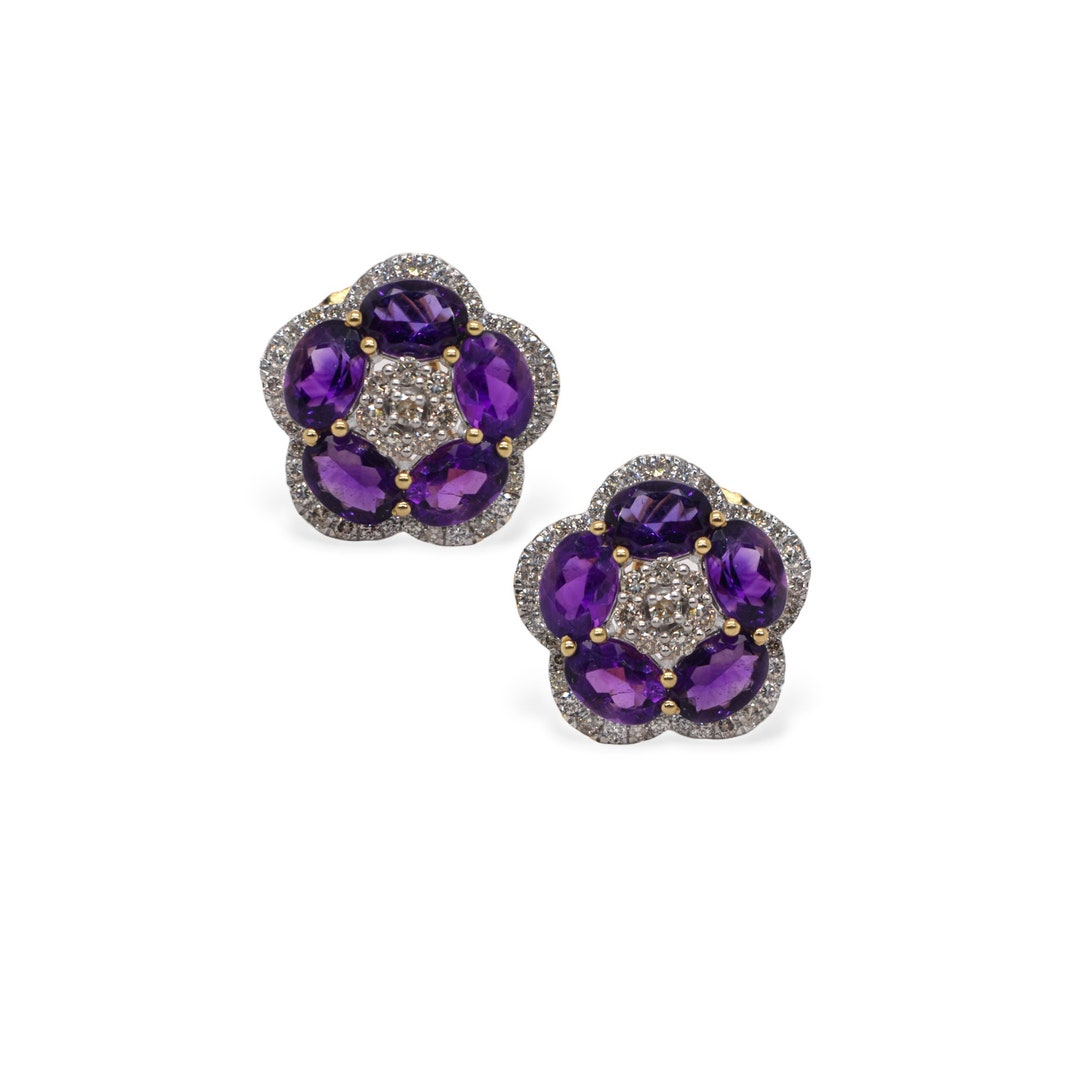 Iris Ametista Studs - Etsy