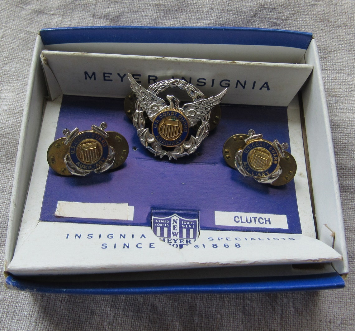 Auxiliary U. S. Coast Guard Military Pins Set of Three Vintage - Etsy