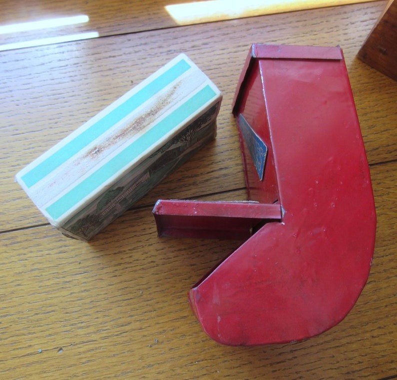 Red Metal Match Safe Plus Vintage Diamond Matchbox Covered - Etsy