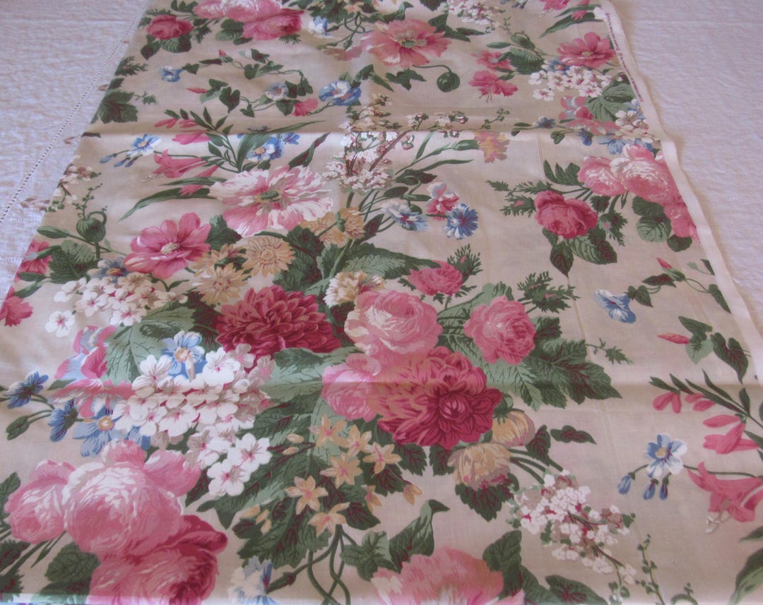 Joan Kessler Designer Rose and Floral Fabric, Vintage Concord Fabrics ...