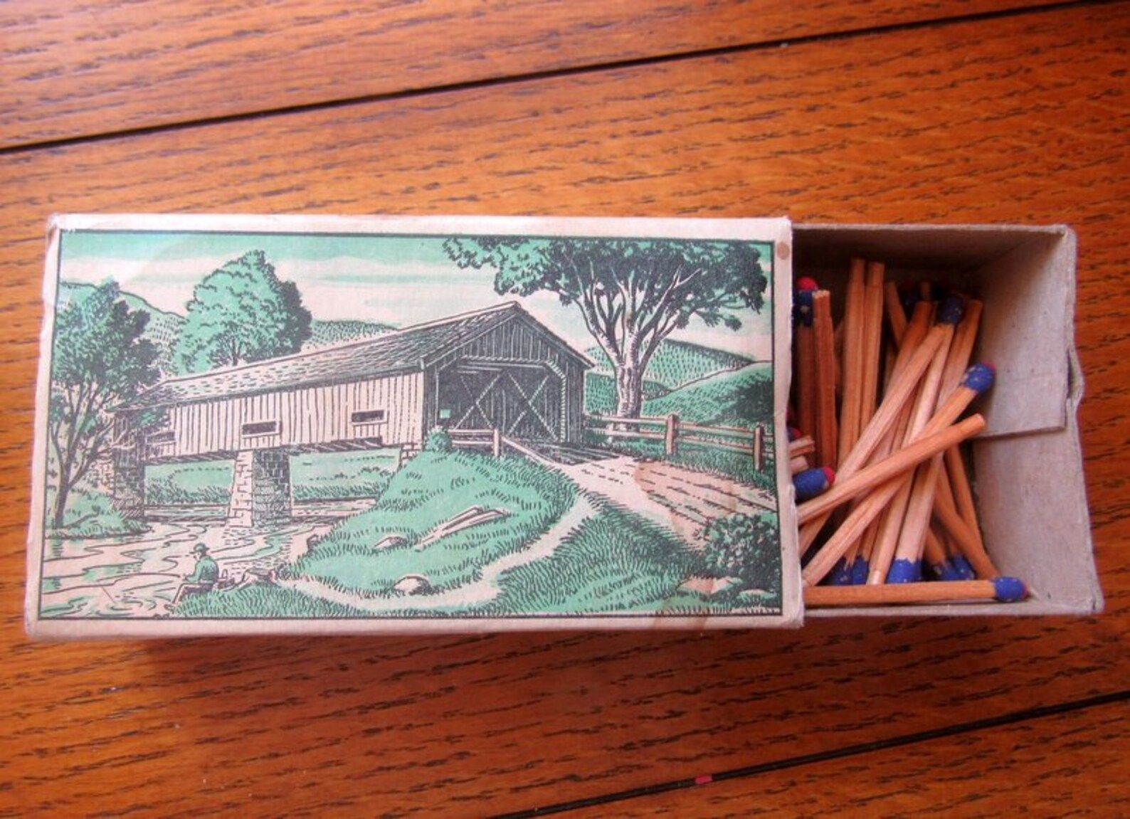 Red Metal Match Safe Plus Vintage Diamond Matchbox Covered | Etsy