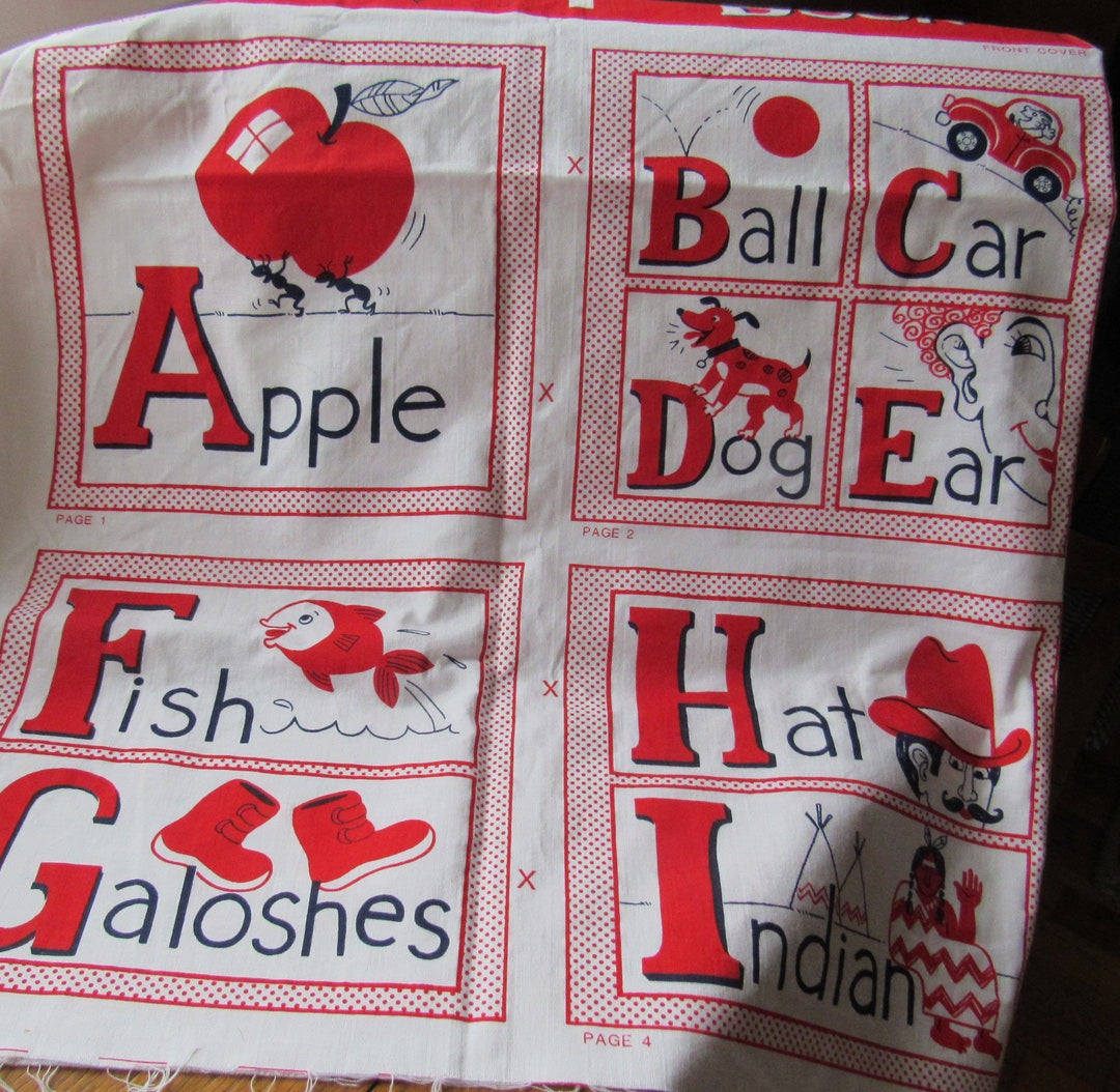ABC Fabric Book to Make Vintage Quilt Cotton Panel - Etsy
