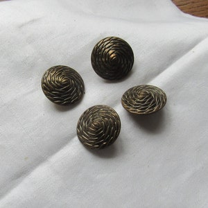 Antique Copper Coat Button, Domed Spiraled Rope Design, Metal Back With ...