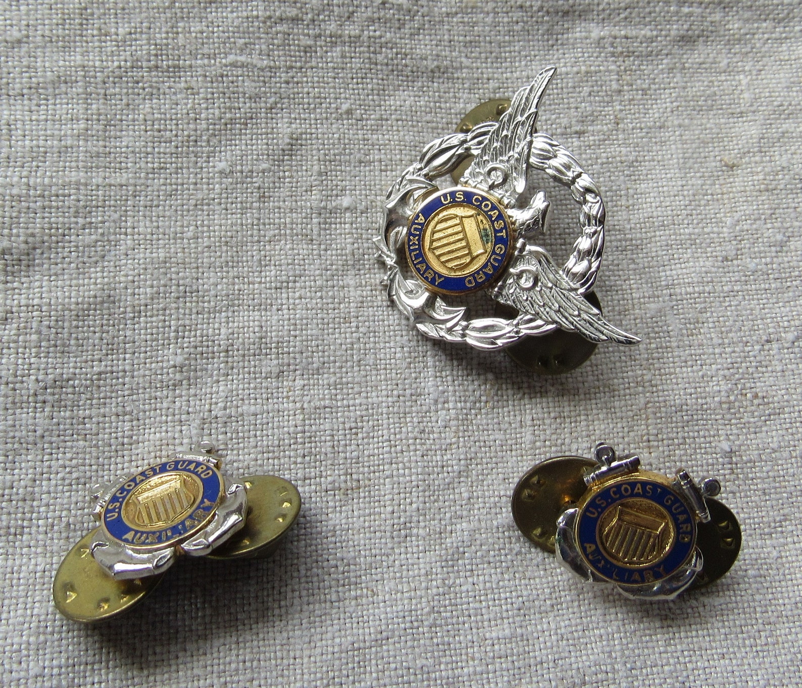 Auxiliary U. S. Coast Guard Military Pins Set of Three Vintage - Etsy