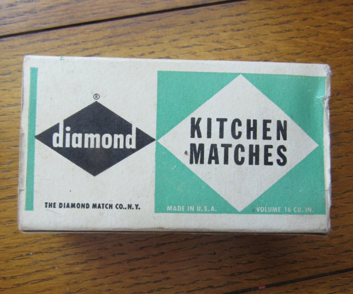 Red Metal Match Safe Plus Vintage Diamond Matchbox Covered | Etsy