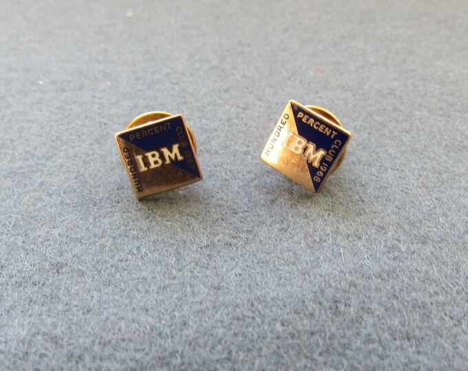 IBM Cuff Links Hundred Percent Club 1967, 1968 Vintage 10K - Etsy