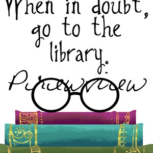 When in Doubt Go to the Library Printable and Poster - Etsy Canada