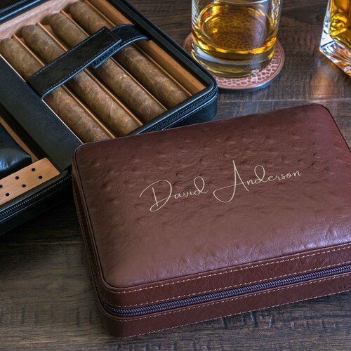 Engraved Cigar Humidor Gift Set With Matching Accessories - Etsy