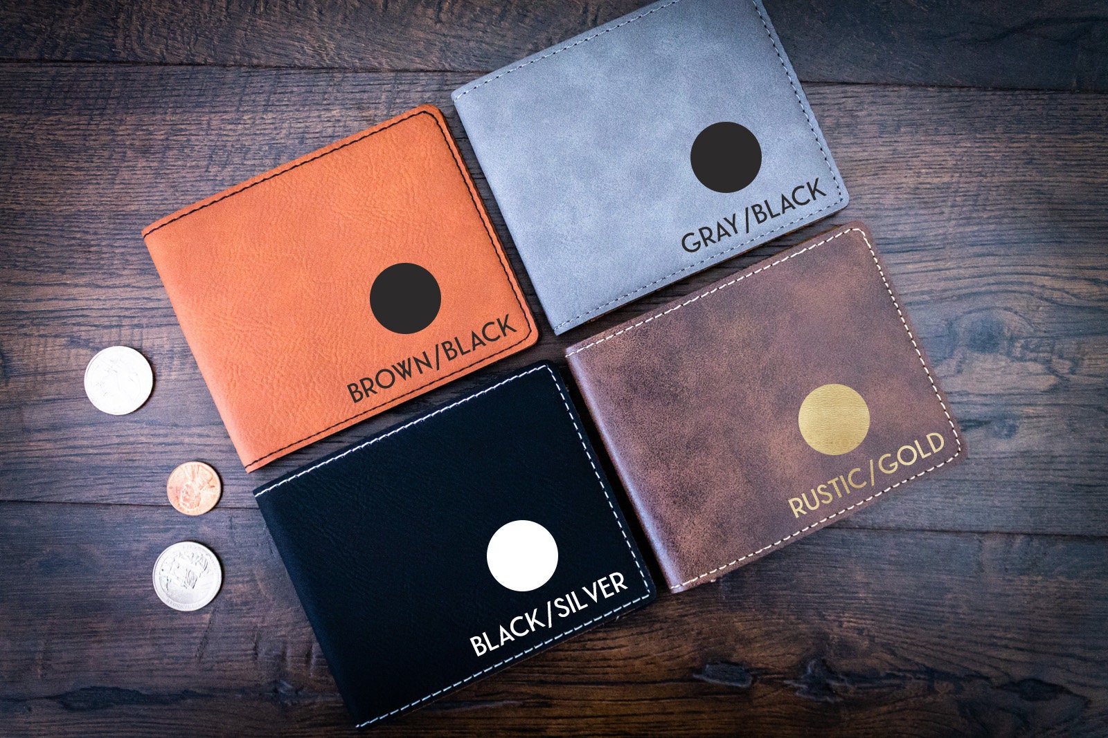 Personalized Bifold Wallet - Engraved Leather Men's Wallet - Etsy