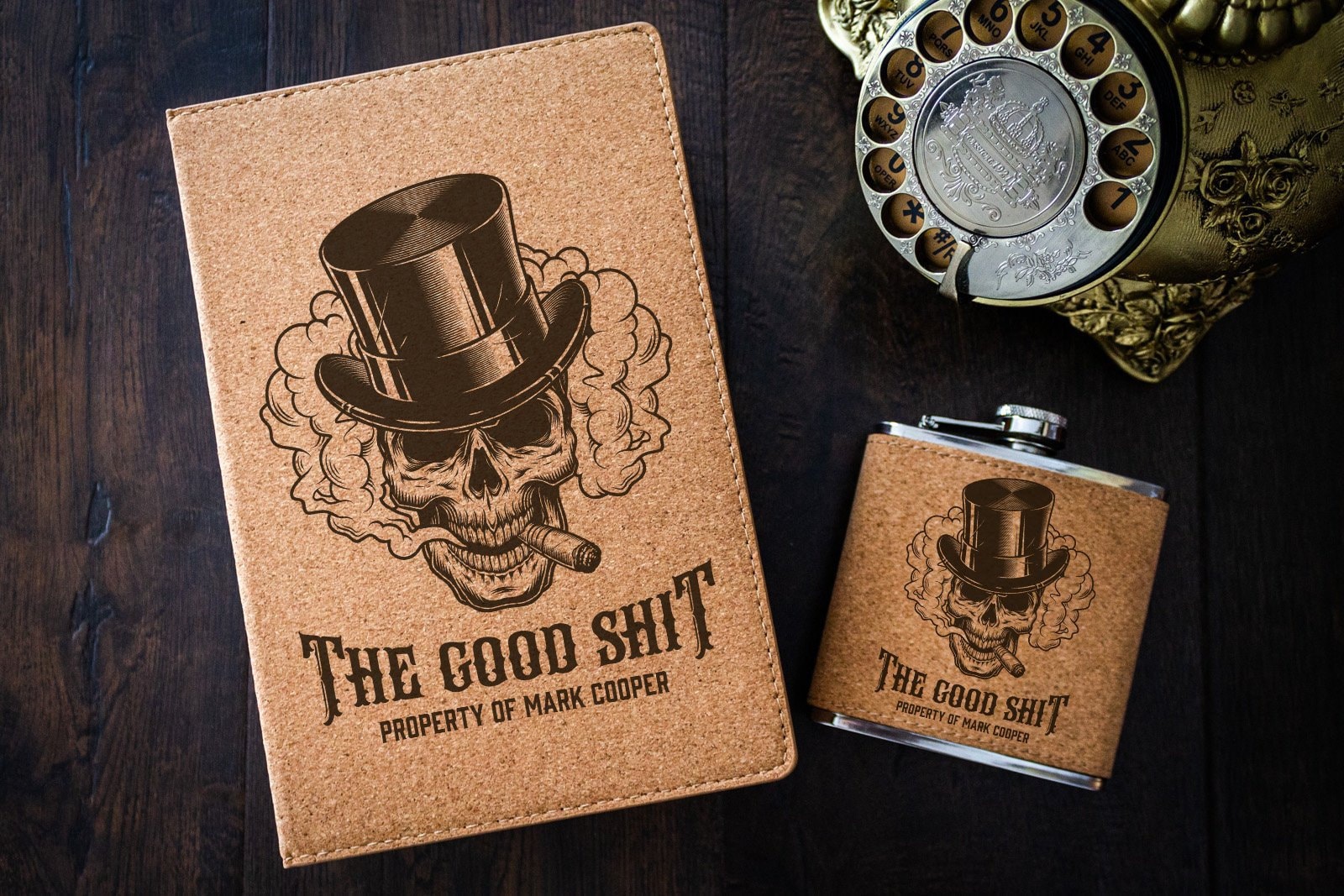 The Good Shit Engraved Leather Flask Unique Gift for - Etsy