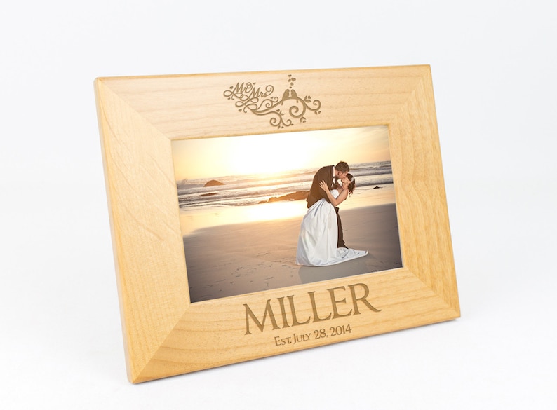 Engraved Wedding Frame With Date and Name 4x6 Great - Etsy