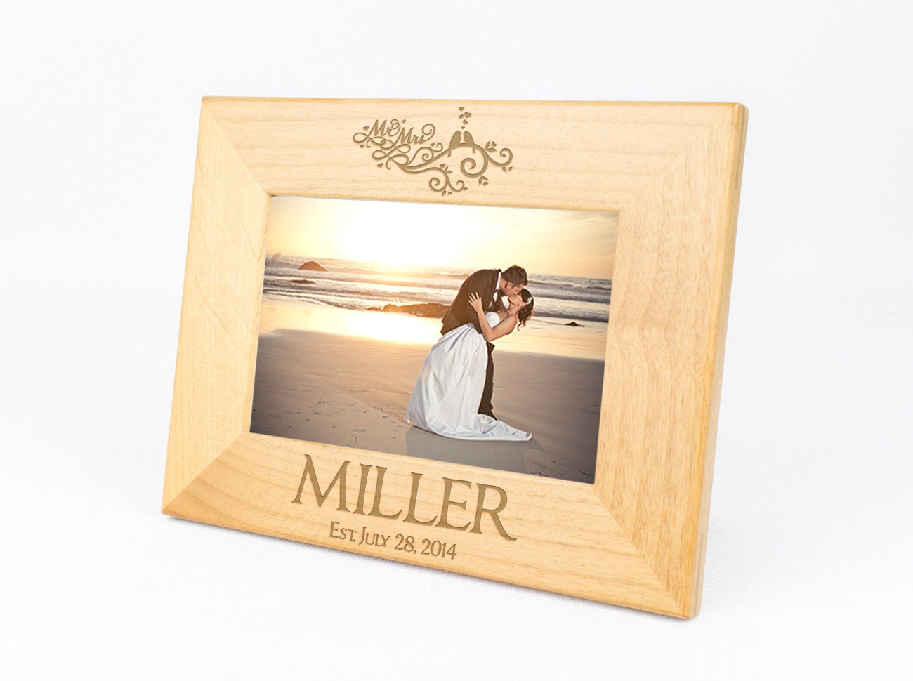 Engraved Wedding Frame With Date and Name 4x6 Great - Etsy