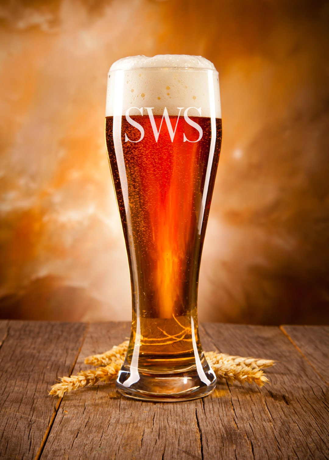 Monogrammed Beer Glass Custom Engraved Beer Glass Groomsmen T Personalized Beer Glass