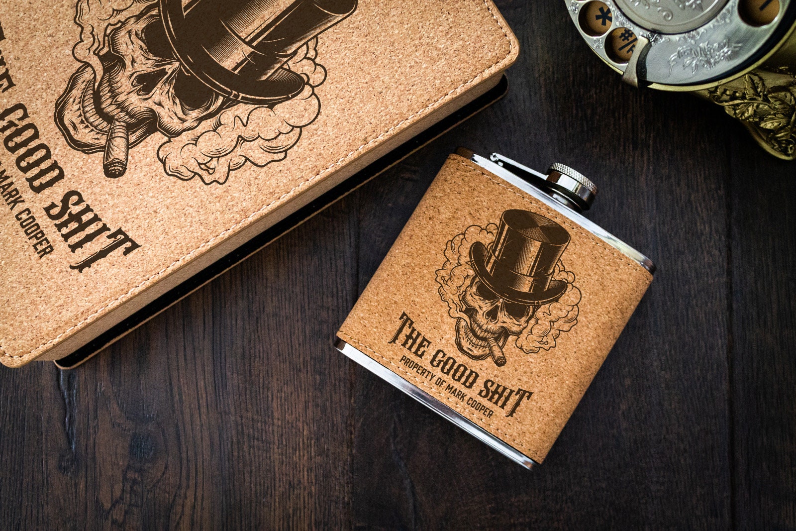 The Good Shit Engraved Leather Flask Unique Gift for - Etsy