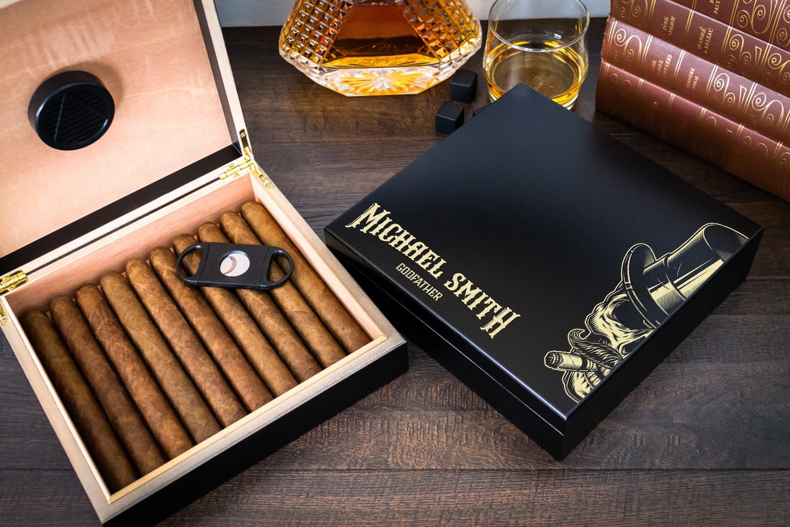 Custom Engraved Humidor Box Personalized Humidor is a Great Gift for ...