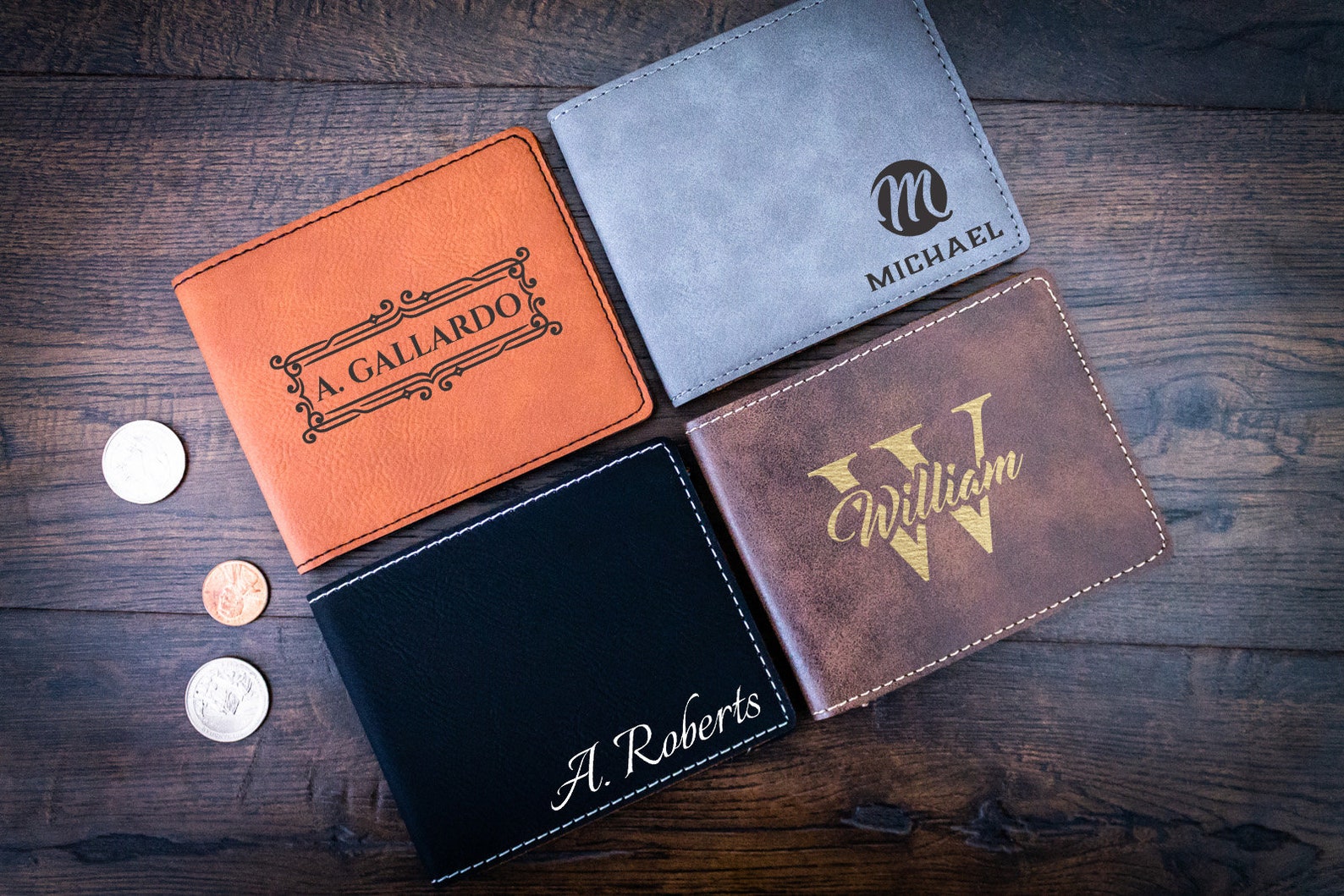 Personalized Men's Slim Wallet. Multiple Colors - Etsy
