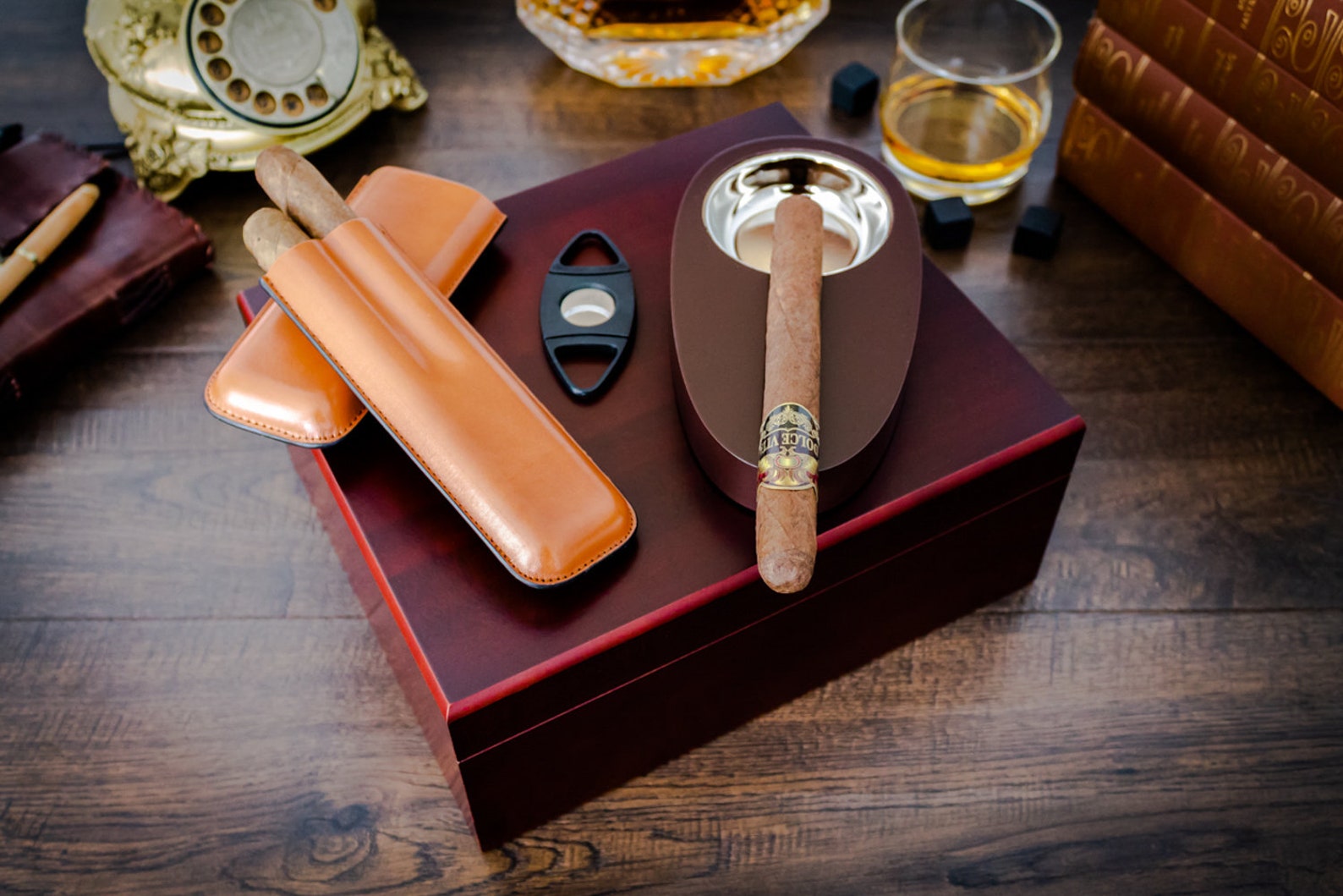 Engraved Cigar Humidor Gift Set With Matching Accessories - Etsy