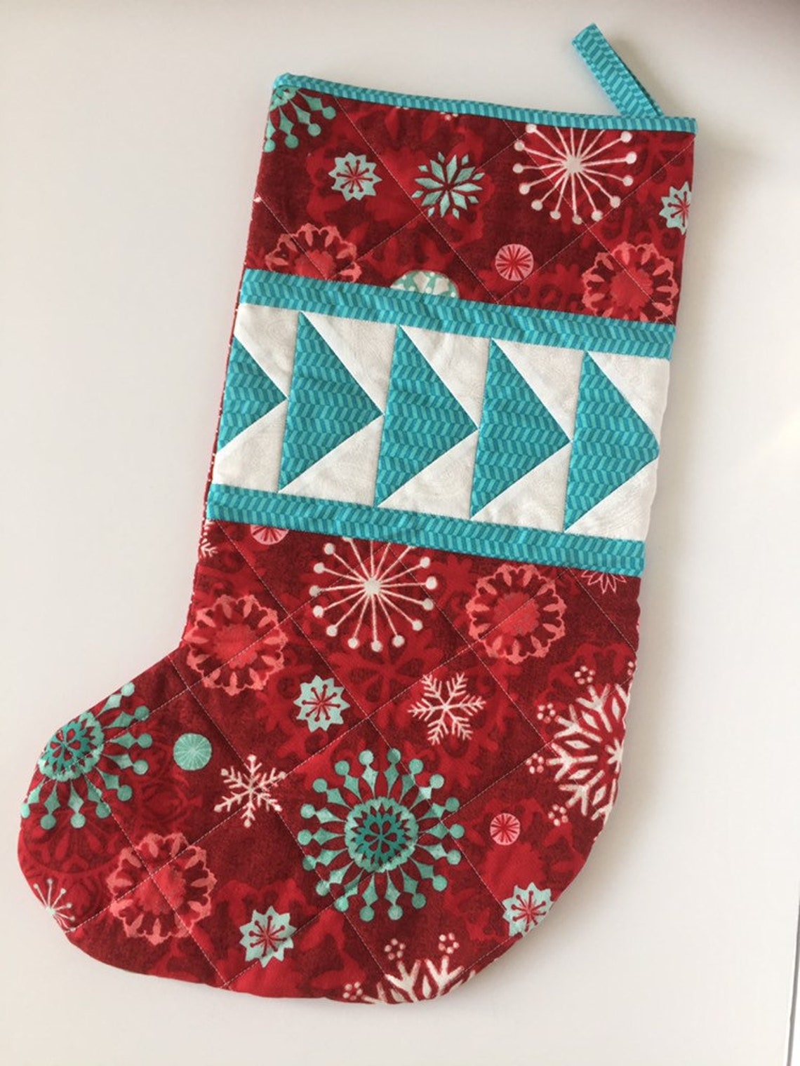 Christmas Stocking Quilted Christmas Stocking Red Christmas - Etsy