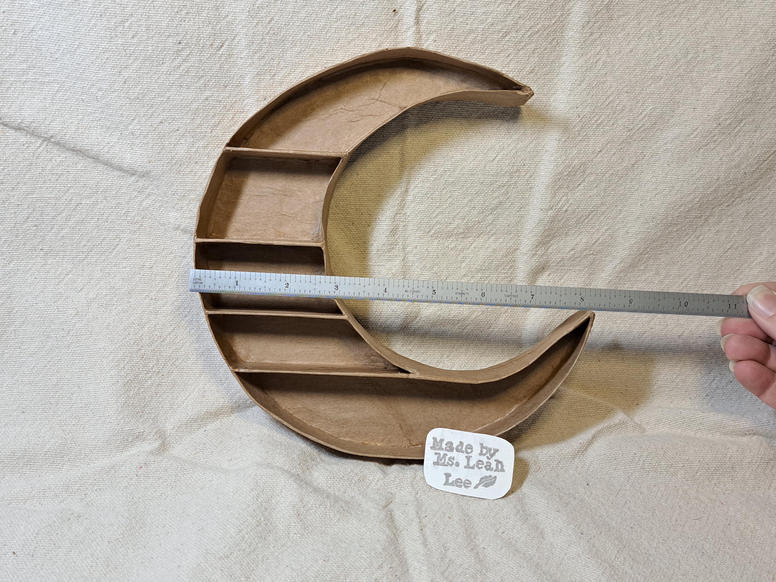 Round Crescent Moon Paper Mâché Wall Shelf - Etsy