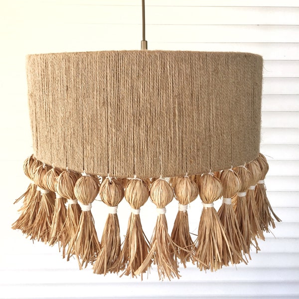 Jute Pendant Light - Etsy