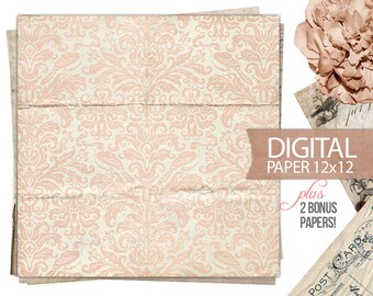 Digital Paper 12x12 Scrapbook Antique Background Paper Old | Etsy