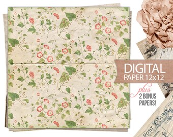 Digital Paper 12x12 Scrapbook Antique Background Paper Old | Etsy