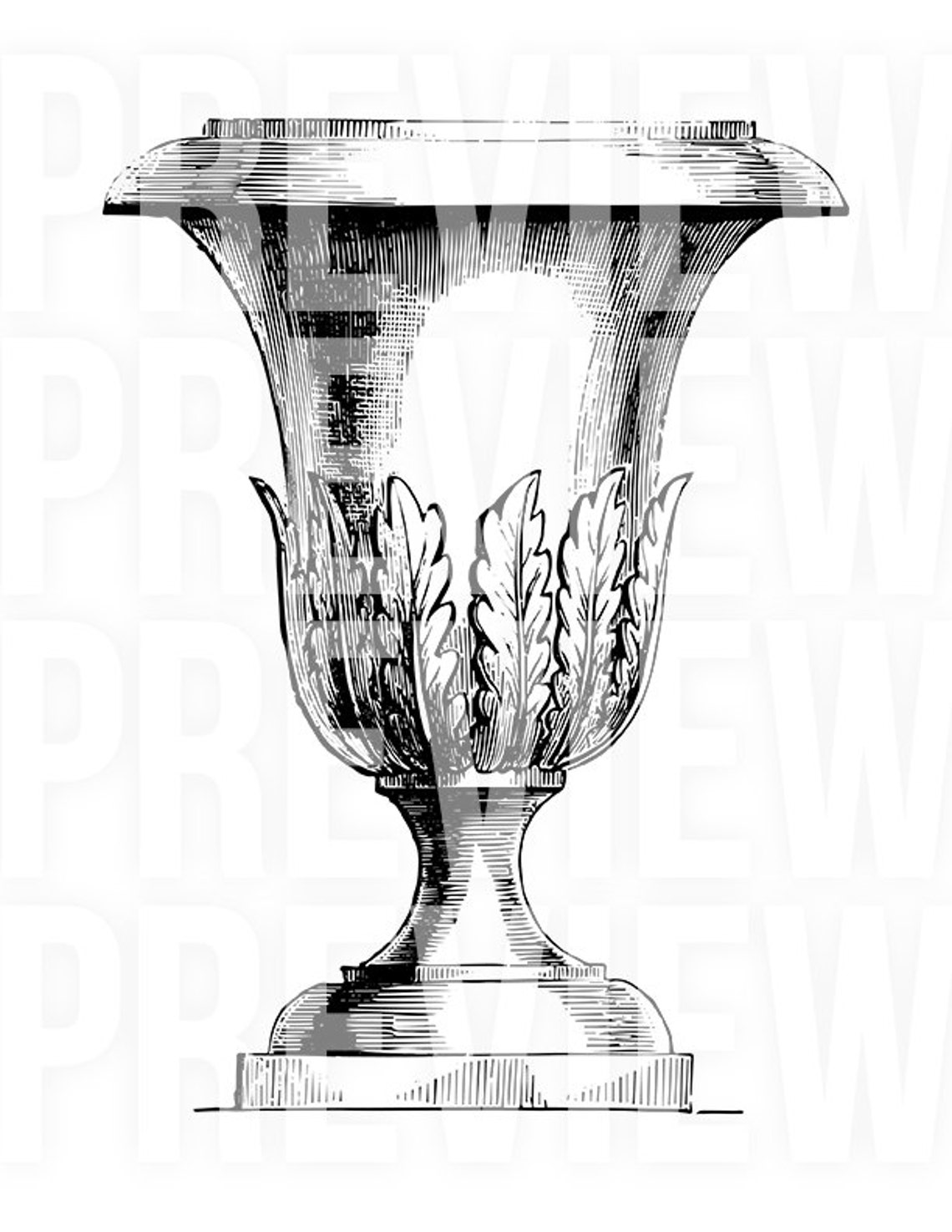 Vintage Illustration Digital Download Antique Plant Urn - Etsy