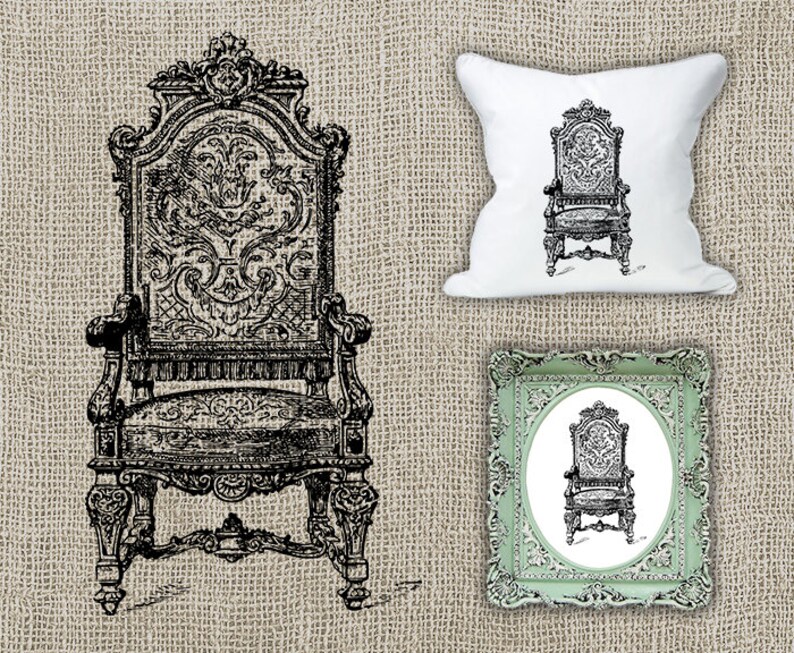 Digital Collage Sheet 8 Antique Chairs Edwardian Victorian - Etsy