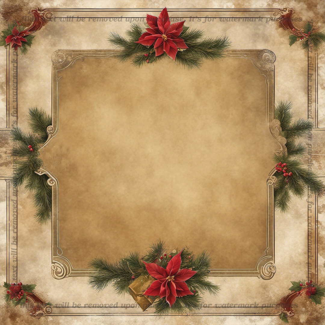 Christmas Digital Paper, Christmas Printable, Vintage Scrapbooking ...