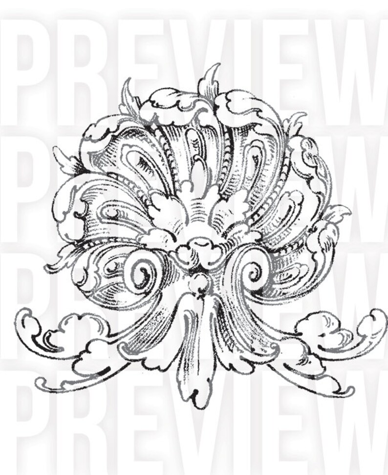 Illustration Digital Download Antique Embellishment Design - Etsy