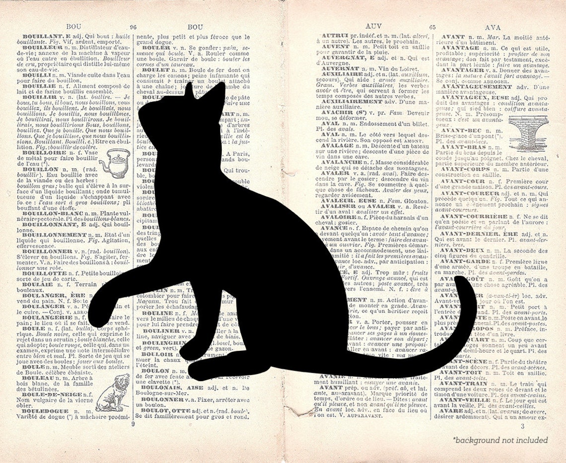 Vintage Cat Silhouette Clipart – Printable (digital Download) - Etsy