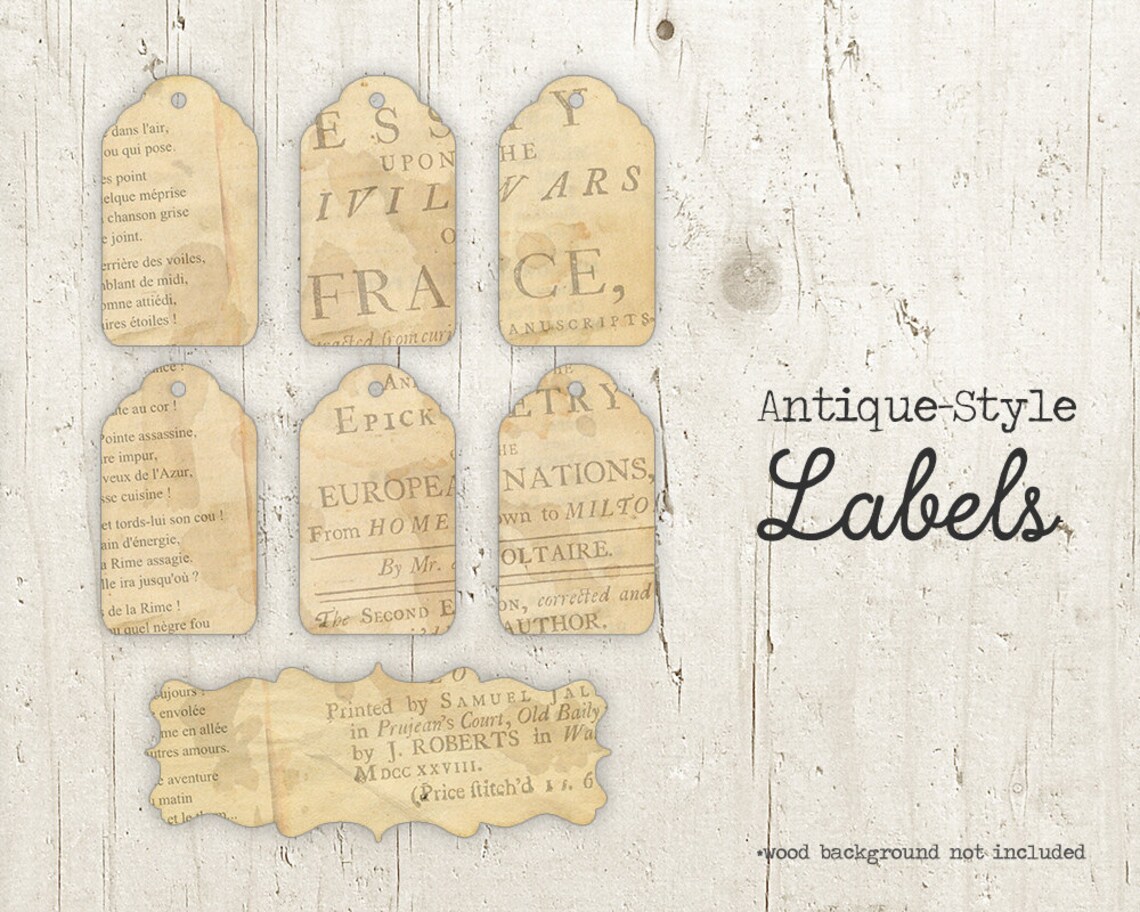Digital Vintage Labels Antique Printable Labels French - Etsy