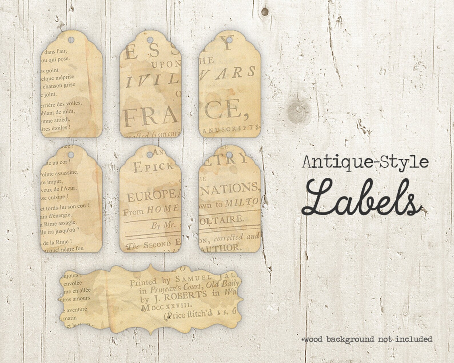 Digital Vintage Labels Antique Printable Labels French - Etsy