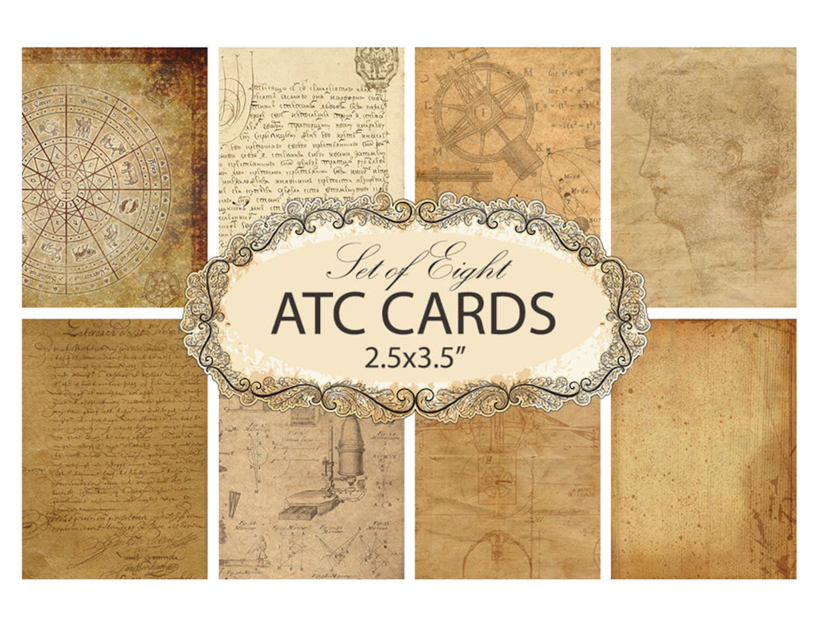 Printable ATC Cards - Digital Sheet Set of 8 Vintage Newspaper Ads ...