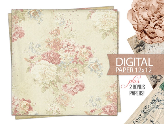 Digital Paper 12x12 Scrapbook Antique Background Paper Old - Etsy