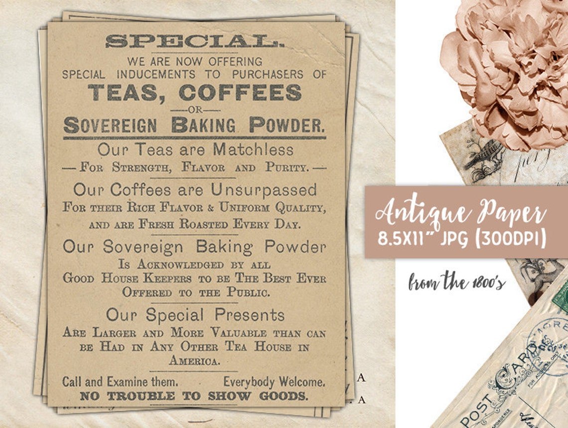 6 Antique Ads Paper Set Old Ads Digital Vintage Paper - Etsy