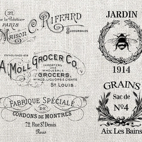 Digital Collage Sheet 5 Vintage Antique Typography Word Labels - Etsy