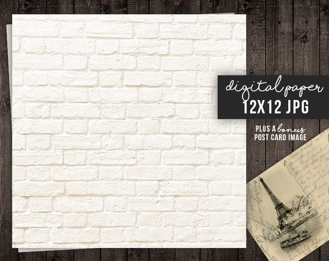 White Brick Paper PNG Digital Download - Brick Paper PSD Instant ...