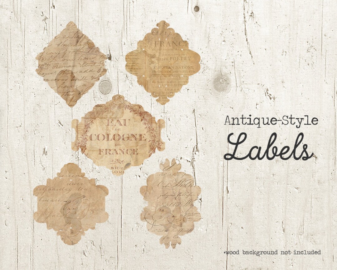 Blank Tag Labels - Antique Printable Labels - Wrinkled Paper Labels ...