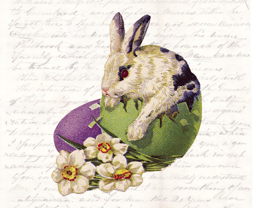 Vintage Easter PNG, Vintage Rabbit Bunny Png Clipart - Vintage ...