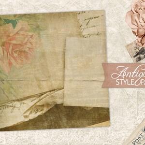 4 Digital Papers Floral Vintage Antique Style Scrapbook Paper ...