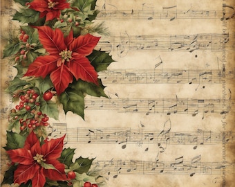 VINTAGE SHEET MUSIC Digital Paper Pack 7 Romantic Love - Etsy