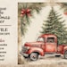 4 Vintage Christmas Truck Digital Paper, Christmas Printable, Vintage ...