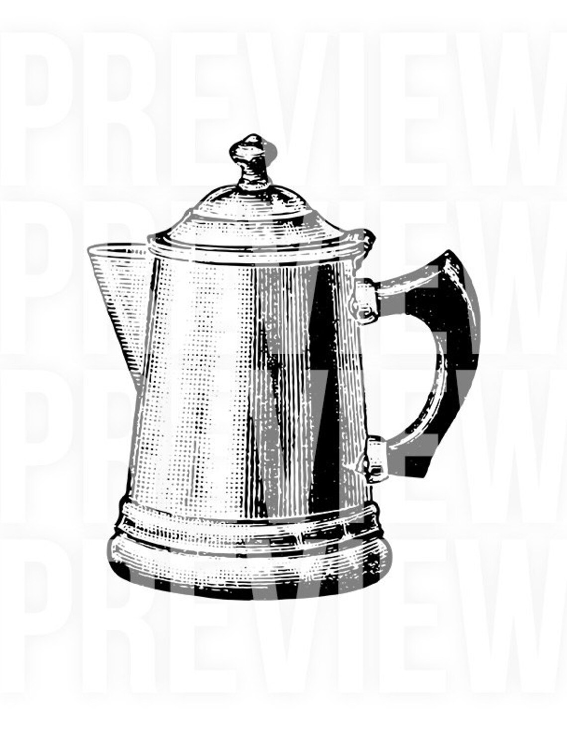 Kitchen Coffee Pot Download Antique Old Coffee Tea Pot Art - Etsy