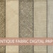 5 Digital Fabric Papers - INSTANT DOWNLOAD - Antique Texture Fabric ...