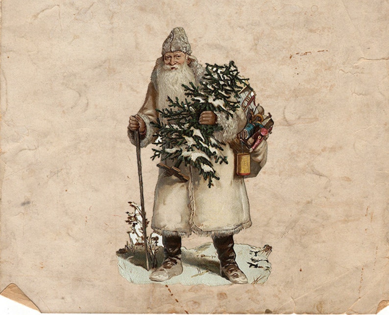Digital Christmas Color Santa St. Nick Antique Vintage Santa | Etsy