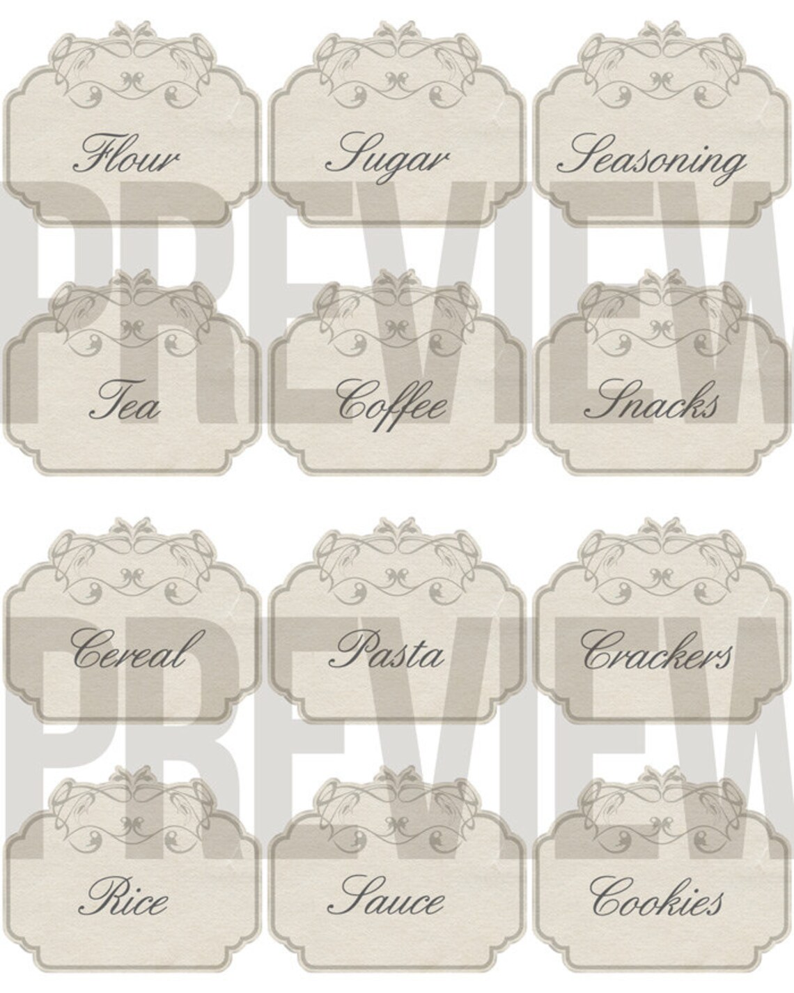 Vintage Kitchen Labels - Antique Vintage Style Printable Labels ...