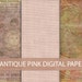 5 Digital Papers - INSTANT DOWNLOAD - Antique Style Pink Tones Paper ...
