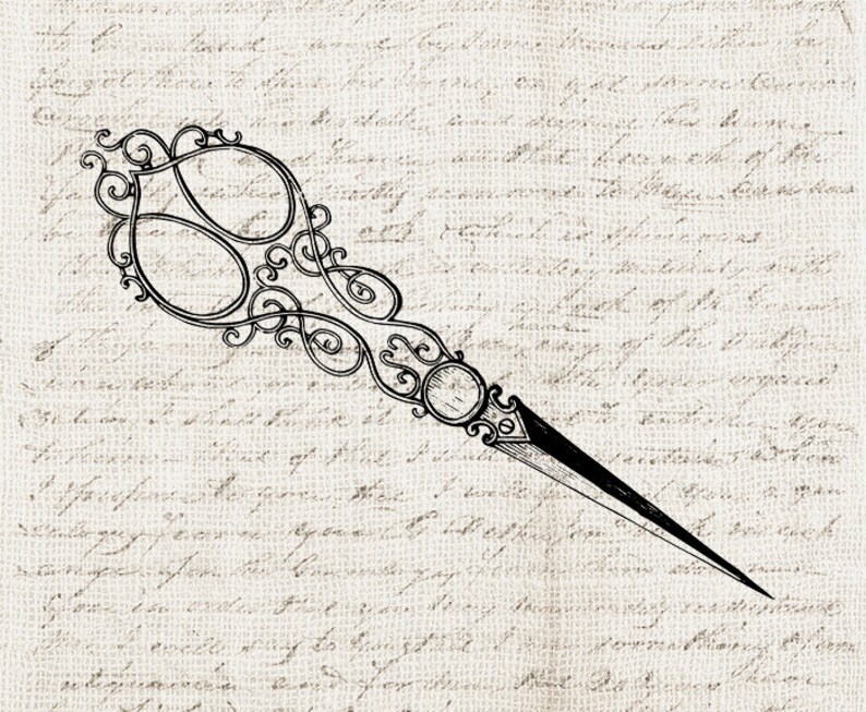 Vintage Sewing Scissors Illustration Old Antique Scissors - Etsy